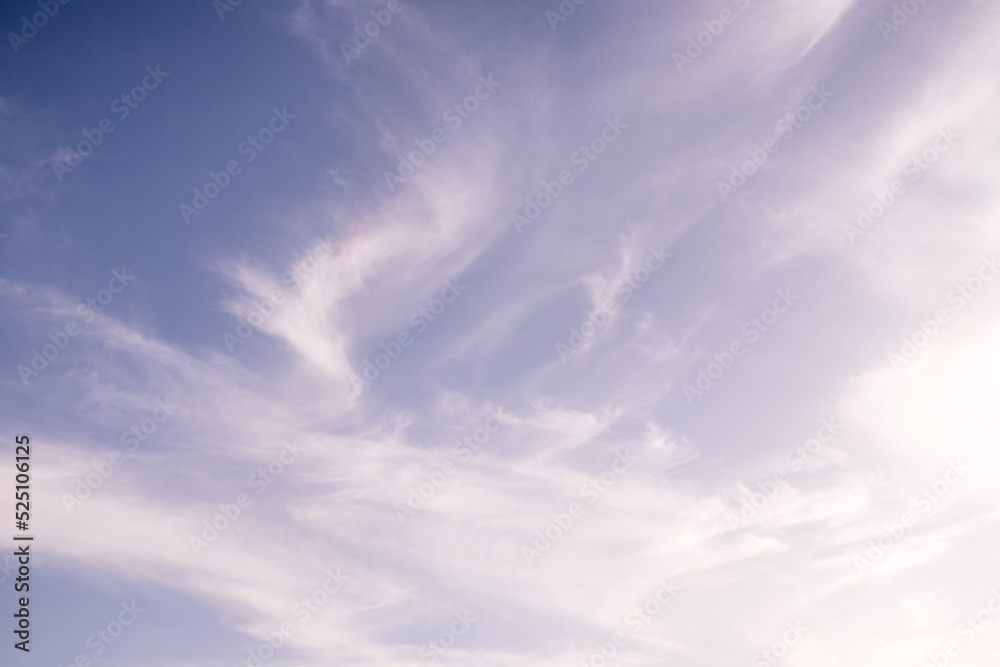 Cirrus clouds in autumn sky, most common cloud in the sky. They form in ...