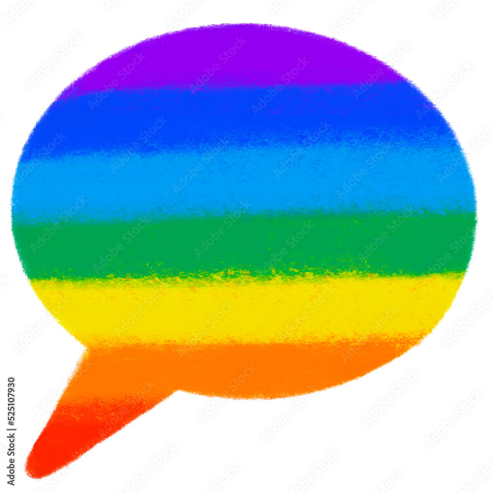 Poster Conversation bubble pride rainbow symbol LGBTQ equality rights hand drawn illust – Wall ...