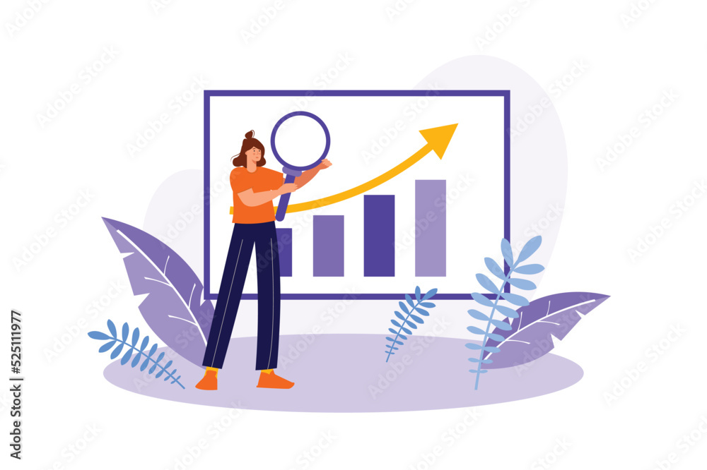 Sales performance concept with people scene in the flat cartoon design ... Sales performance concept with people scene in the flat cartoon design ...