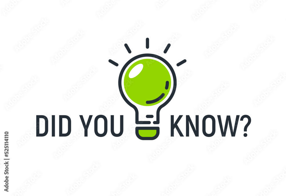 Did you know bulb icon trivia fun vector question interesting knowledge ...
