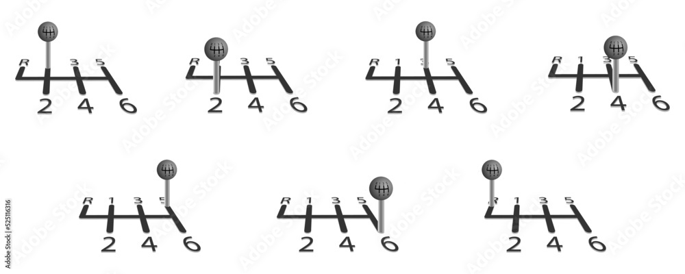 Mechanic car gearbox in outline style isolated on white background ...