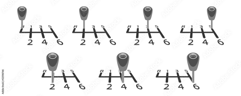Mechanic car gearbox in outline style isolated on white background ...