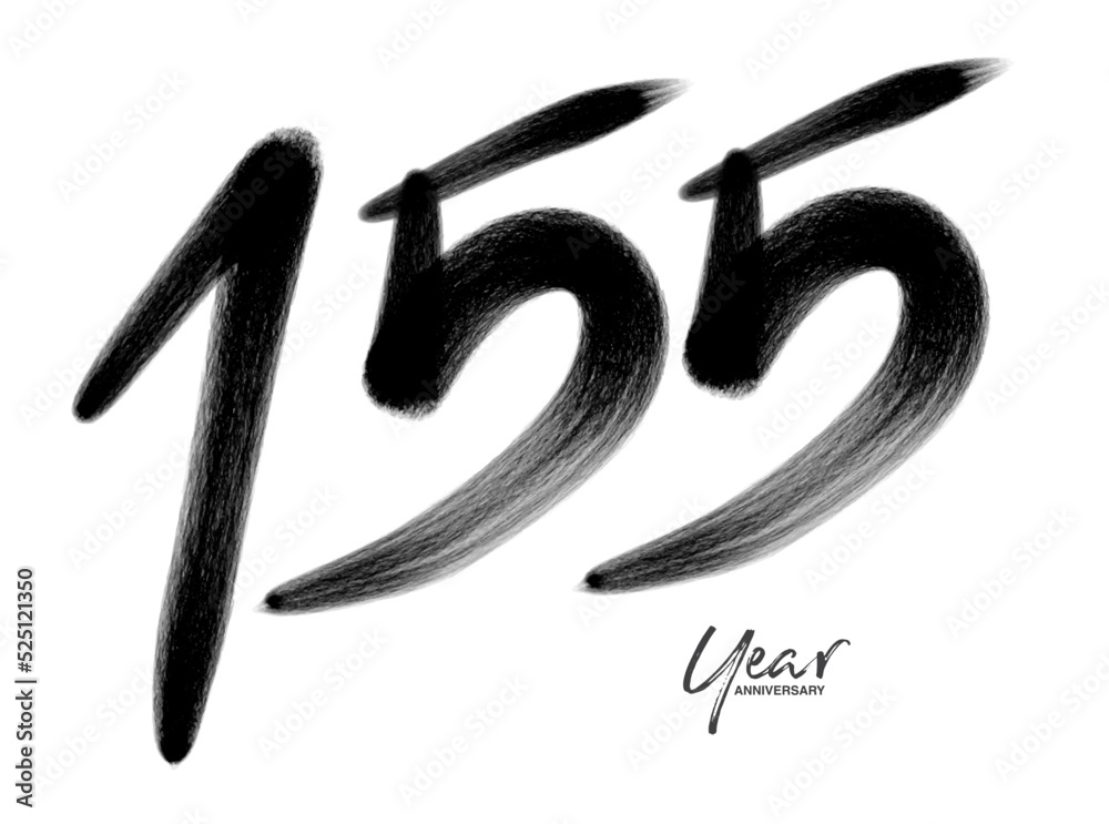 155 Years Anniversary Celebration Vector Template, 155 number logo ...