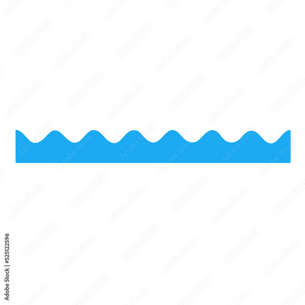 Water wave vector. Waves swaying in lakes and oceans Isolated on white ...