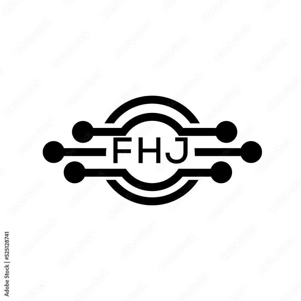 FHJ letter logo. FHJ best white background vector image. FHJ Monogram logo design for ...