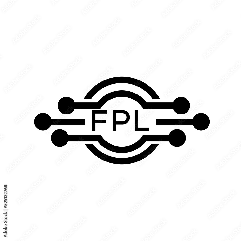 FPL letter logo. FPL best white background vector image. FPL Monogram ...