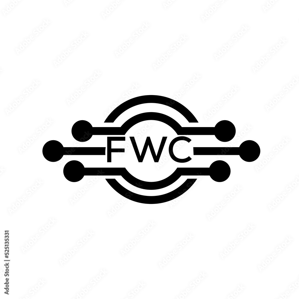 FWC letter logo. FWC best white background vector image. FWC Monogram ...