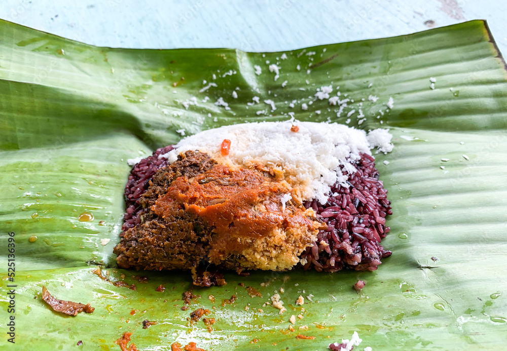 Traditional food from South Sulawesi Indonesia called Sokko or Songkolo ...