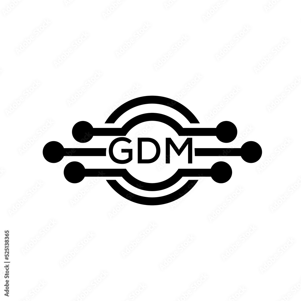 GDM letter logo. GDM best white background vector image. GDM Monogram ...