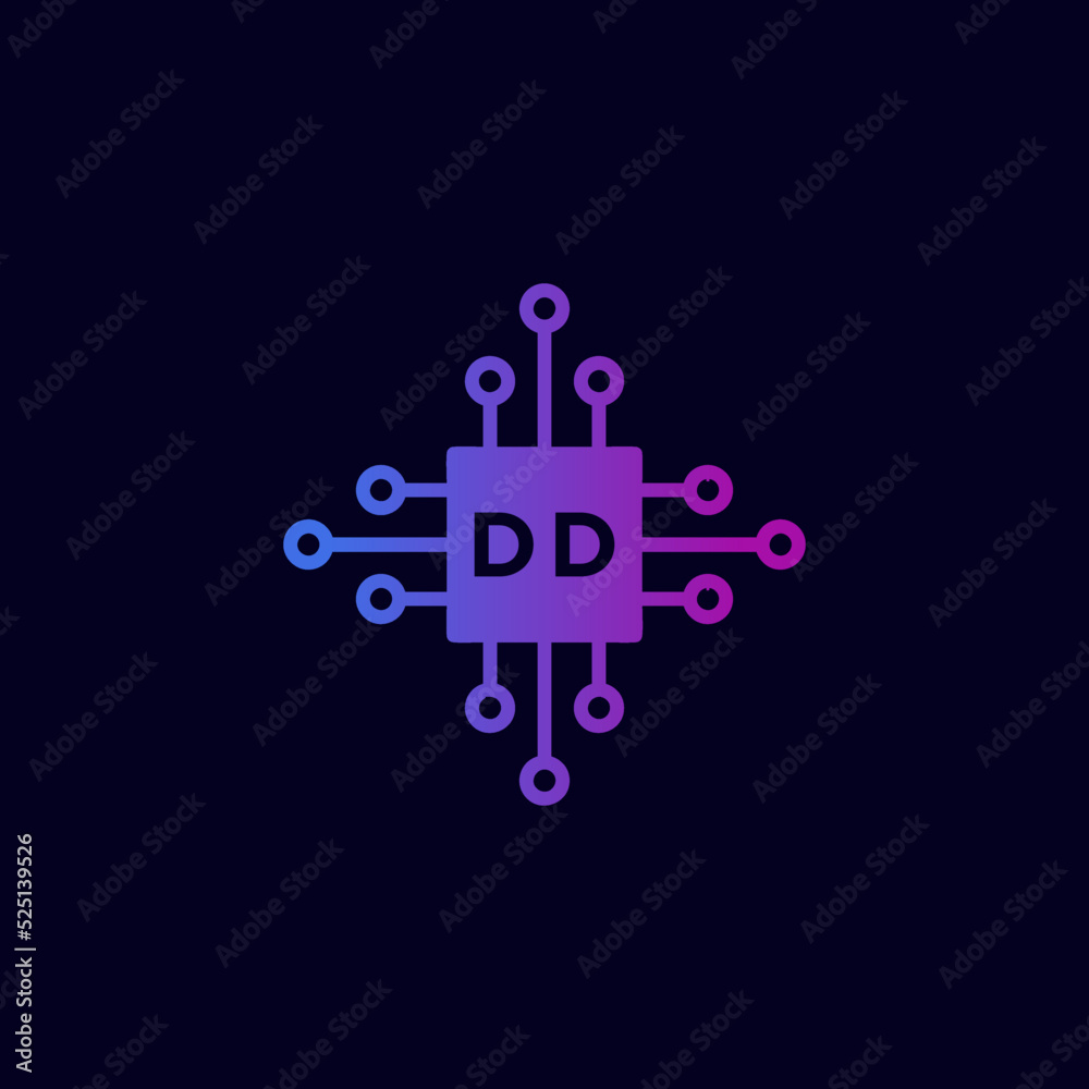 Initial DD Technology Logo Vector Art Icons and Graphics Stock Vector ...