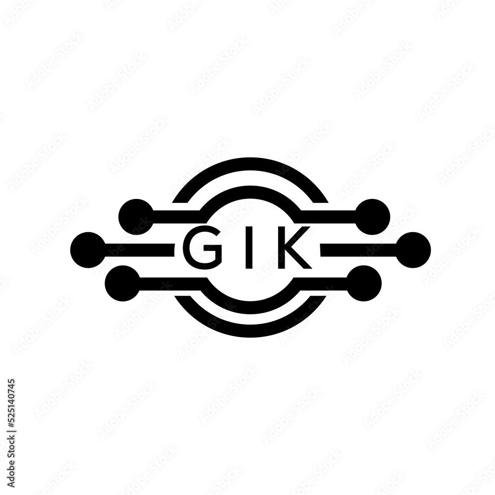 GIK letter logo. GIK best white background vector image. GIK Monogram ...