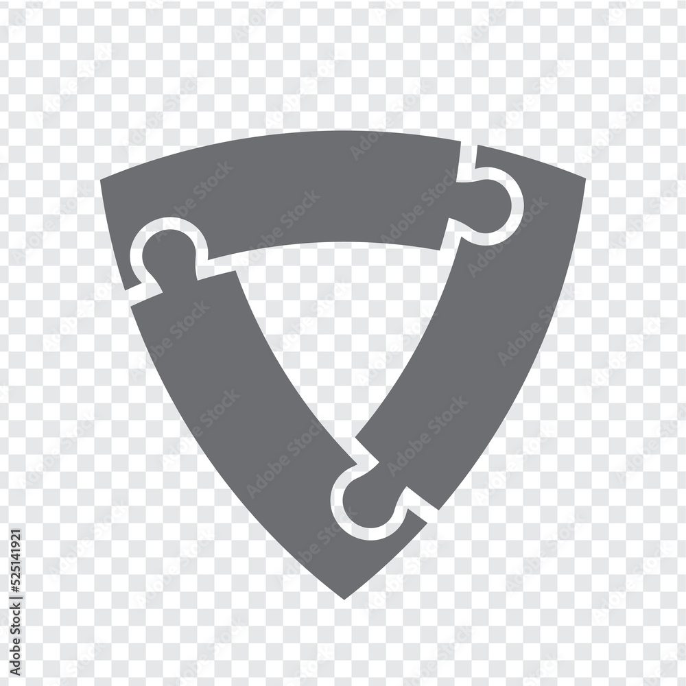 Simple icon triangle puzzle in gray. Simple icon Reuleaux triangle ...