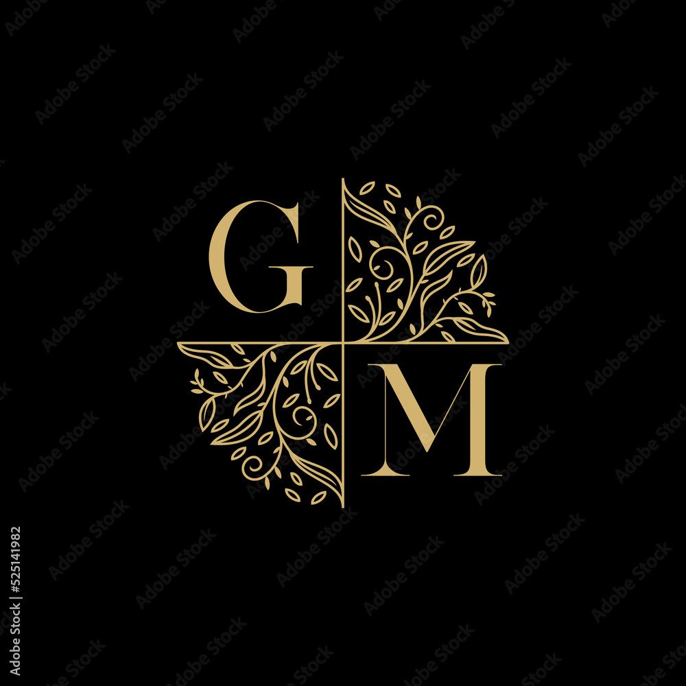 GM circle floral wedding logo initial logo design which is good for ...