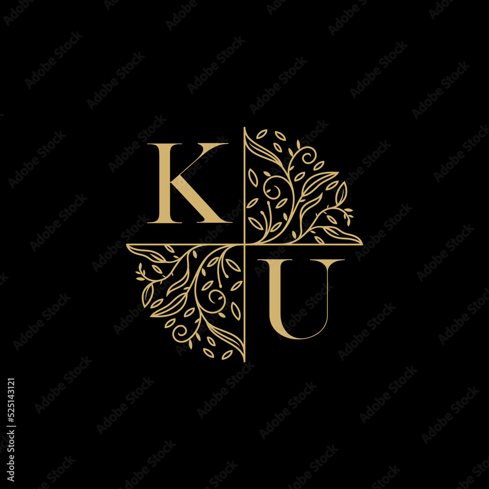 KU circle floral wedding logo initial logo design which is good for ...