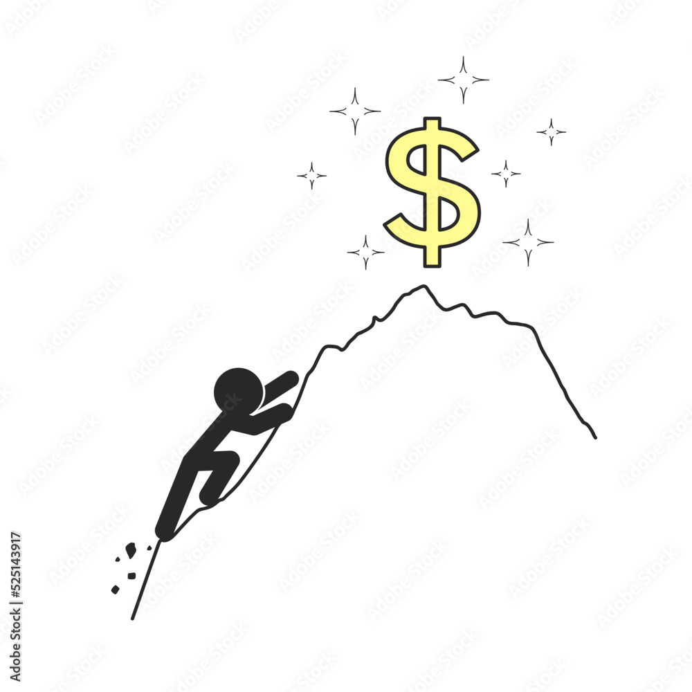 follow dreams, rich man goal, money greedy, climb mountain, chase ...