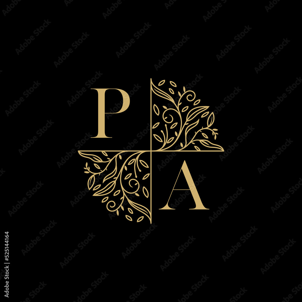 PA circle floral wedding logo initial logo design which is good for ...