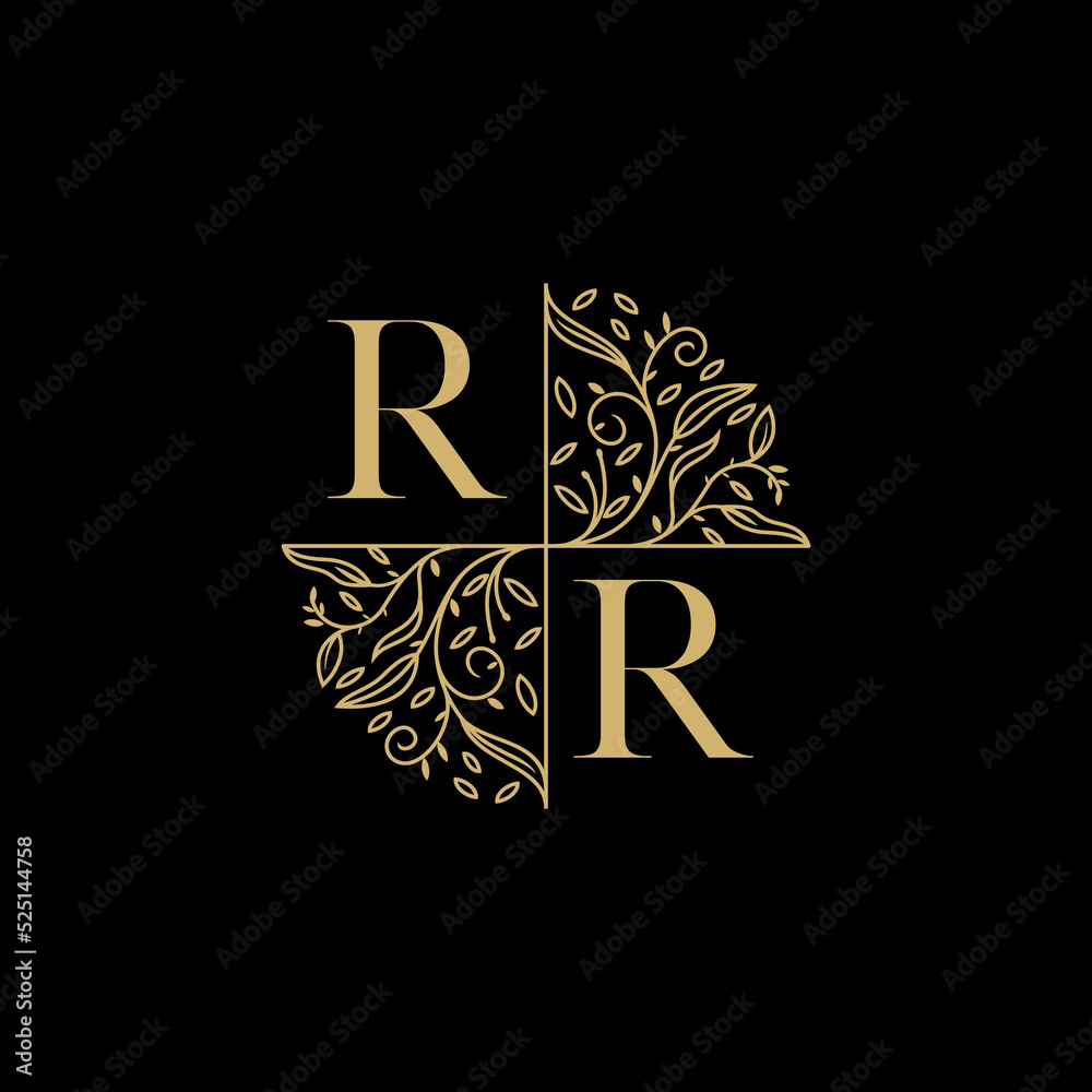 RR circle floral wedding logo initial logo design which is good for ...