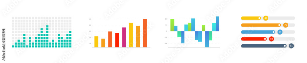 Infographics collection. Diagram icon set. Set of business graph and ...