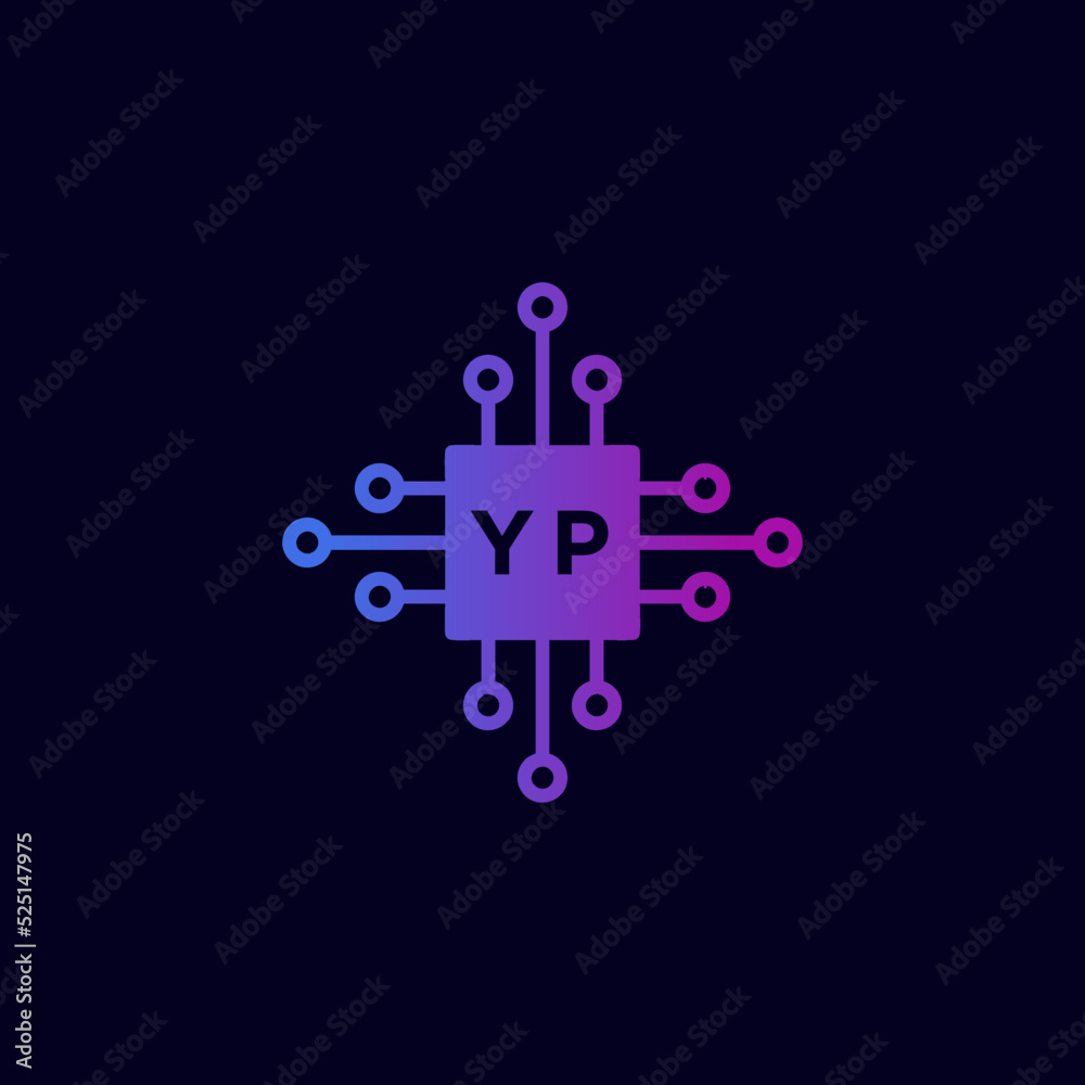 Initial YP Technology Logo Vector Art Icons and Graphics Stock Vector ...