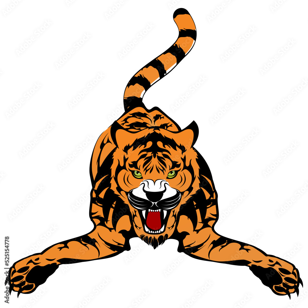tiger tattoo illustration isolated in vector format Stock Vector ...
