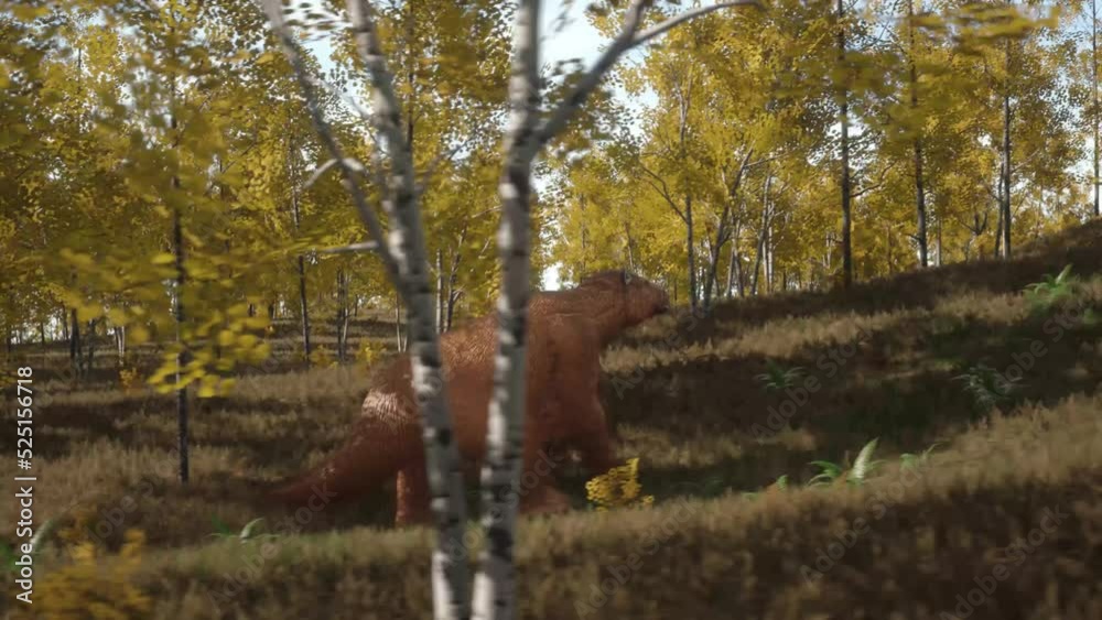 Megatherium Walks in the Forest Extinct genus of Ground Sloths Pliocene ...