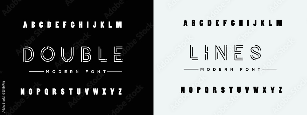 DOUBLE LINE Unique and Minimal TECH Letter set for your new startup ...