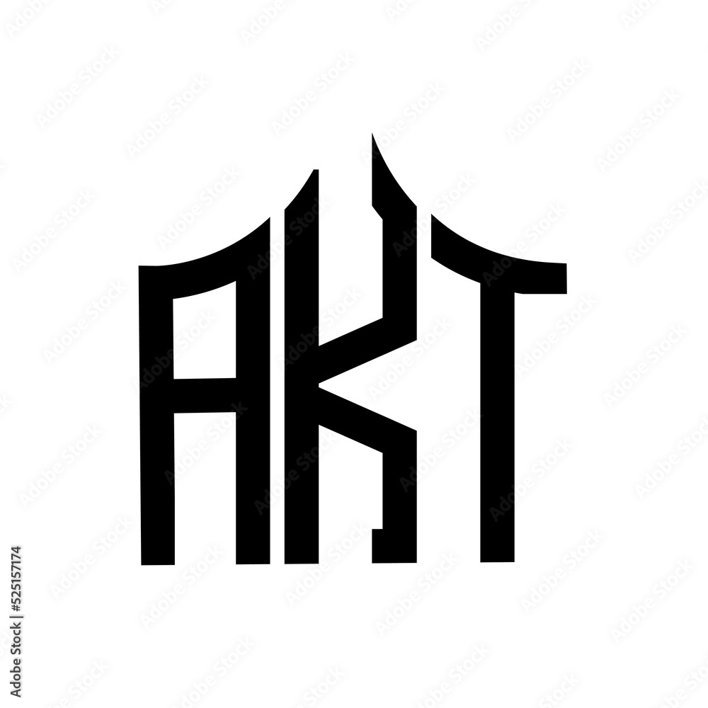 AKT letter logo design on black background.AKT creative initials ...