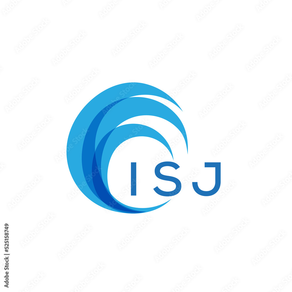 ISJ letter logo. ISJ blue image on white background. ISJ Monogram logo ...
