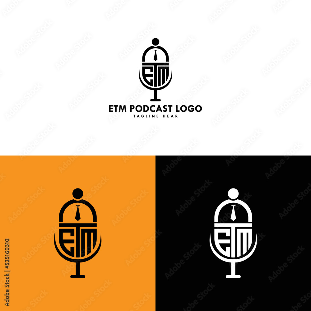ETM podcast logo or etm modern logo, creative, minimal, icon, letter ...