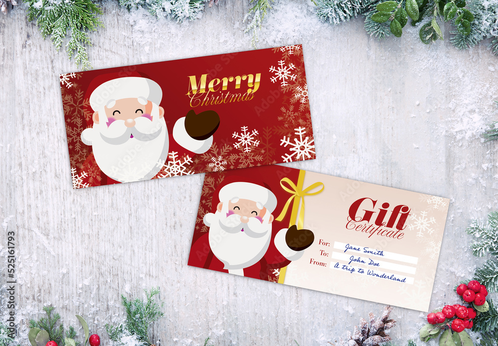Santa Gift Certificate Stock Template | Adobe Stock