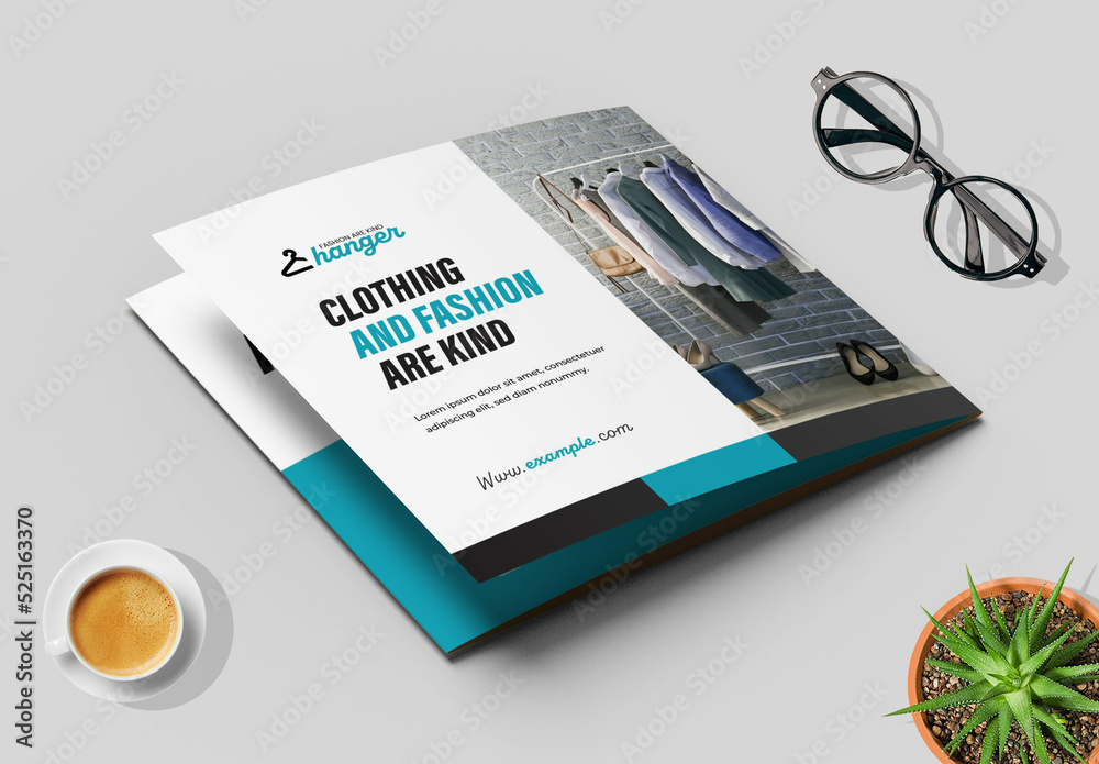 Clothing and Fashion Square Brochure Stock Template | Adobe Stock