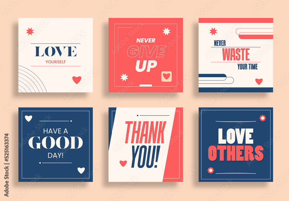 Greetings Quotes Post Design Stock Template | Adobe Stock