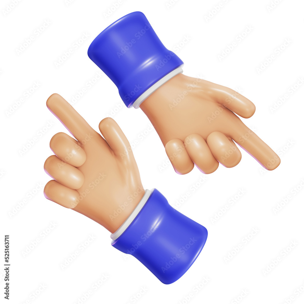 finger pointing business corporate 3d emoji hand gesture fingers ...