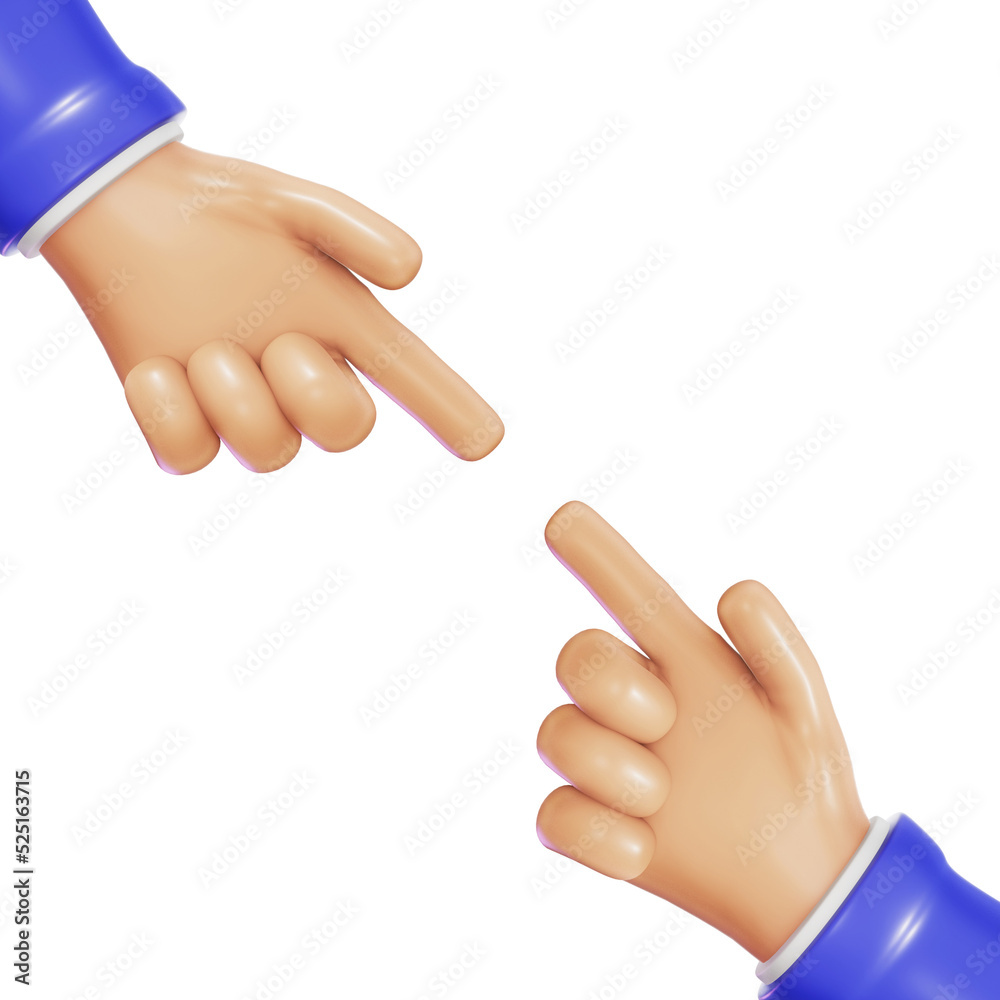 finger pointing business corporate 3d emoji hand gesture fingers ...