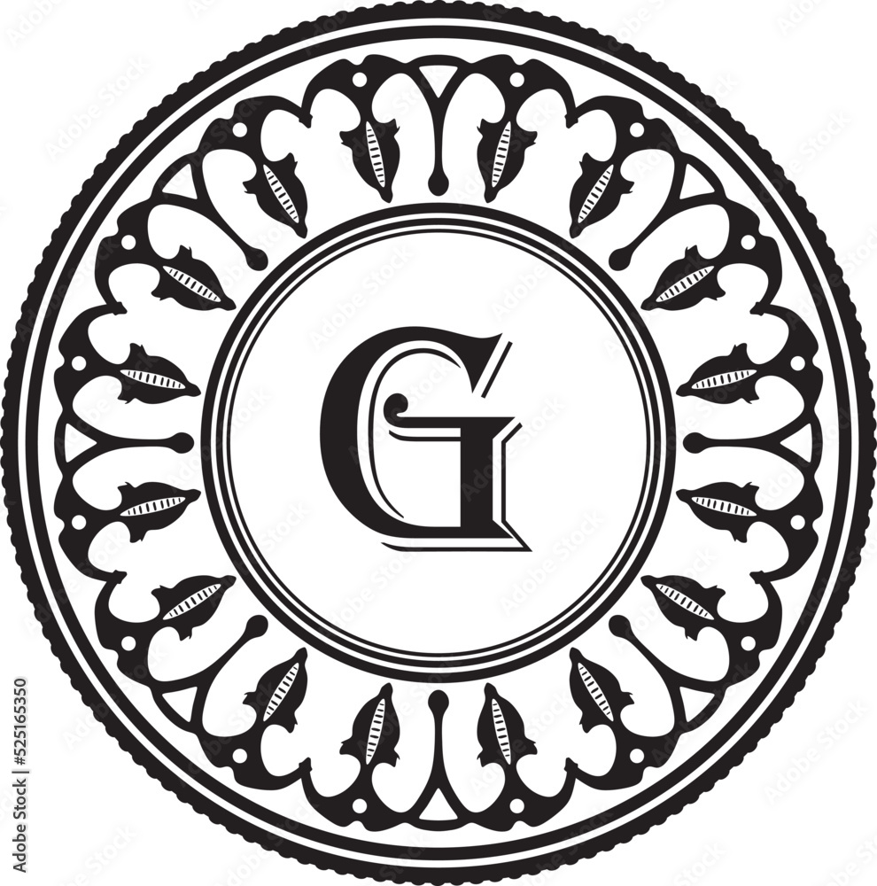 Letter g logo with floral frame Stock Vector | Adobe Stock