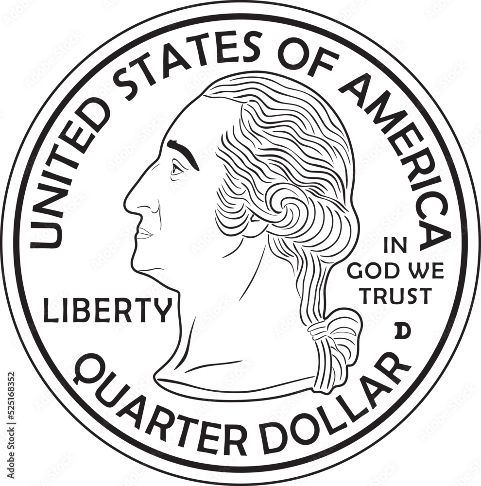 Quarter Clipart Black And White