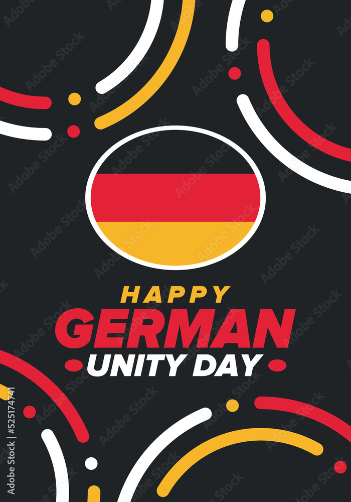 German Unity Day. Celebrated annually on October 3 in Germany. Happy ...