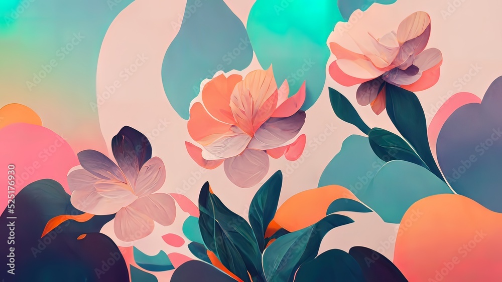 Peach Color Background Flowers