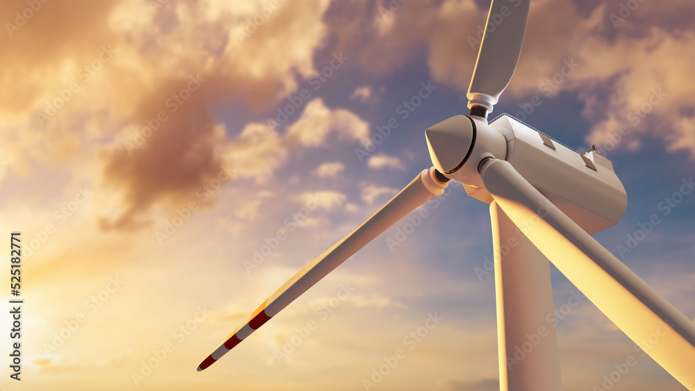 Wind generator. Advanced generating electricity. Wind turbine before ...