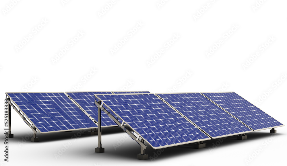 Solar traps. Solar panels on metal racks. Eco power plant. Panels for ...