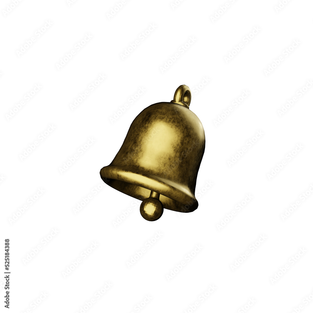 Gold bell on transparent background, render, 3d, png, transparent ...
