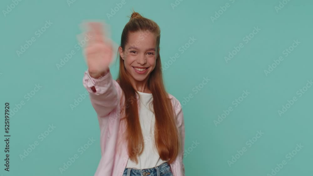 Wow. Hello, welcome. Lovely teenager girl appear from below waving hi ...