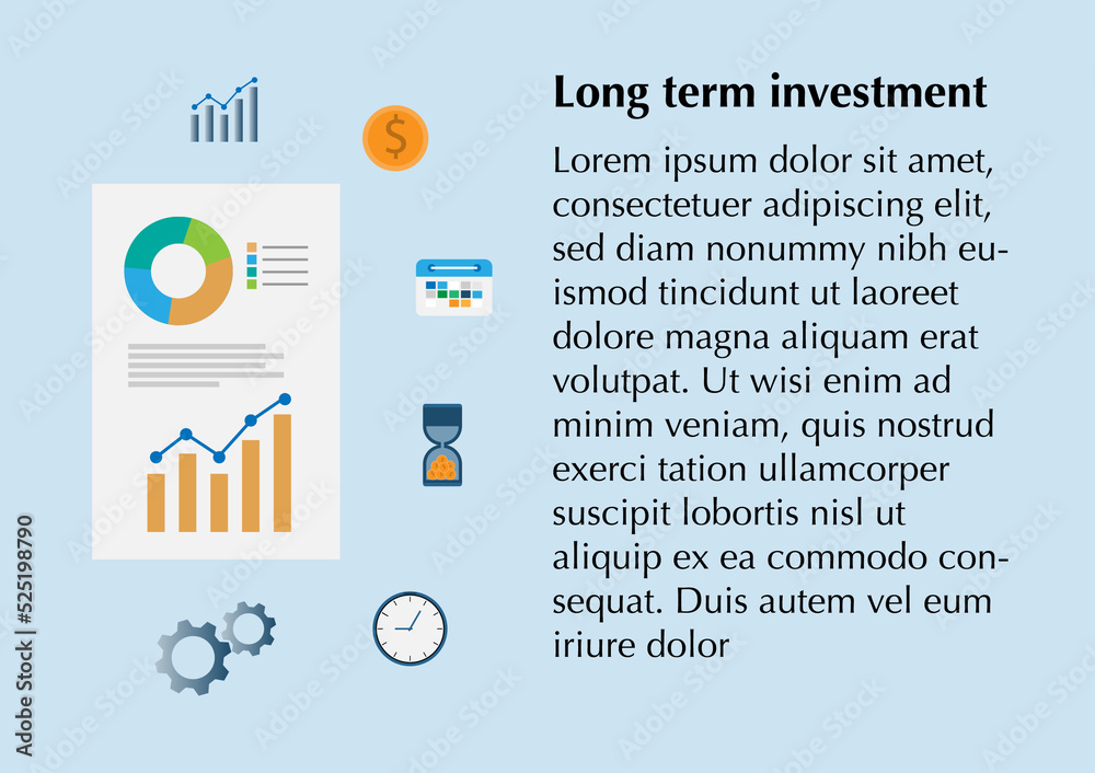 vector illustration infographic long term investment, time investing ...