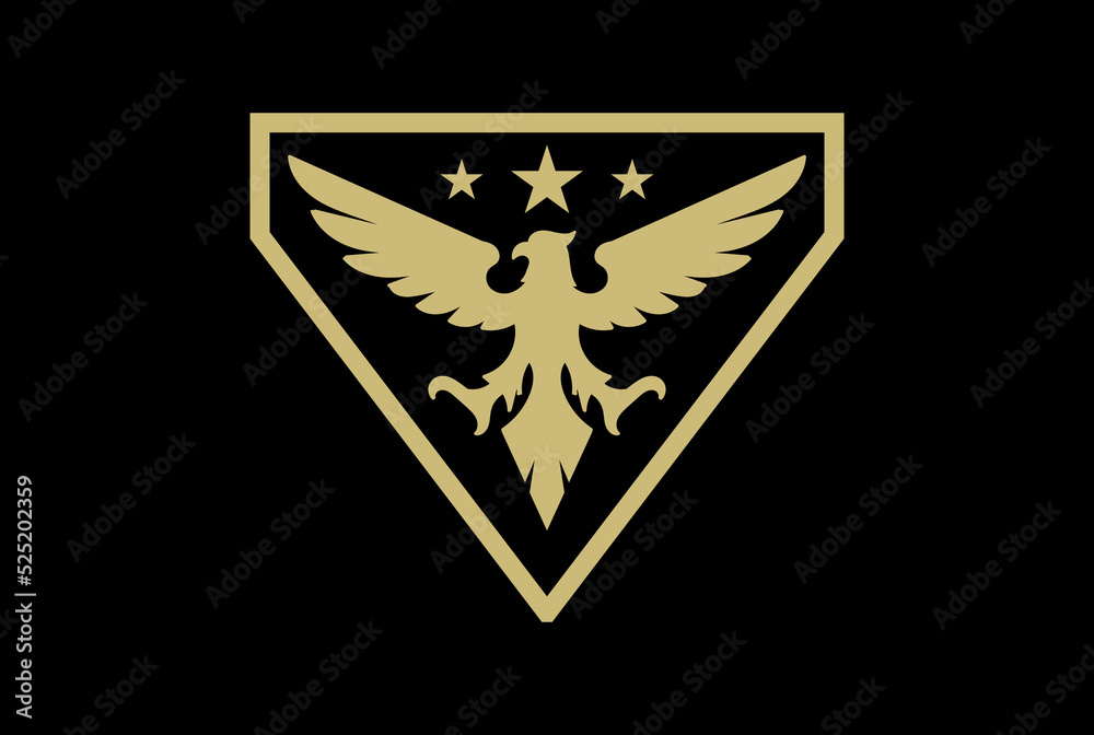 Golden Triangle American Eagle Hawk Falcon Phoenix Bird Badge Emblem ...