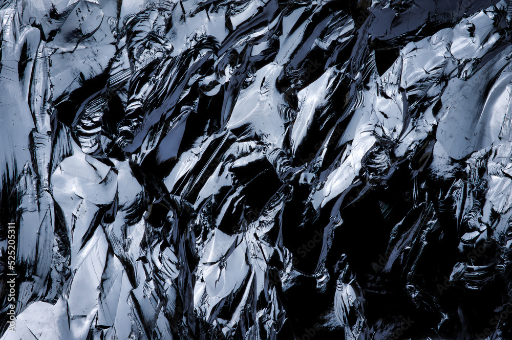 Silicon (Si 14) pure crystalline form, macro detail texture background ...