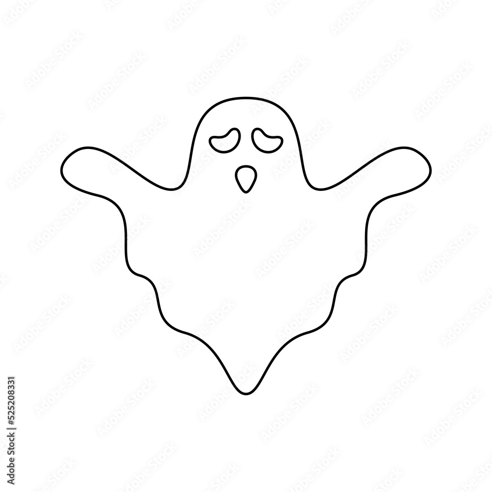 Coloring page with Whisper Ghost for kids Stock Vector | Adobe Stock