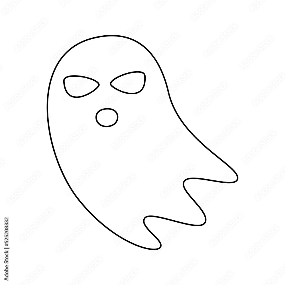 Coloring page with Whisper Ghost for kids Stock Vector | Adobe Stock