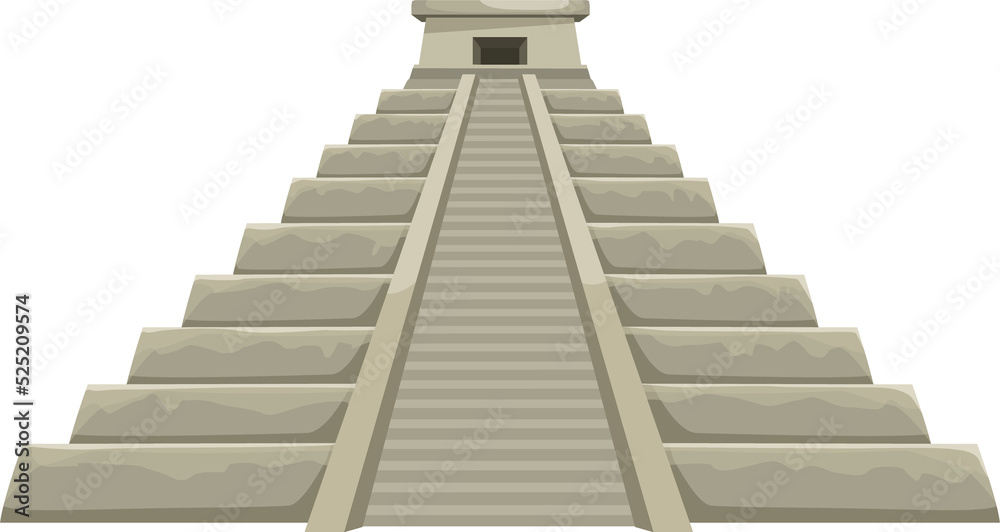 Aztec pyramid of Sun isolated Mexican temple Stock Illustration | Adobe ...