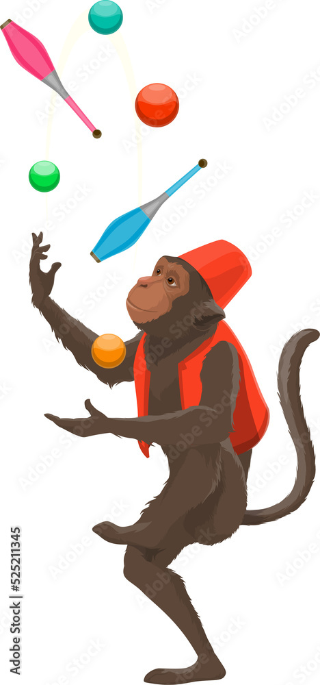 Vintage Circus Monkey Cartoon