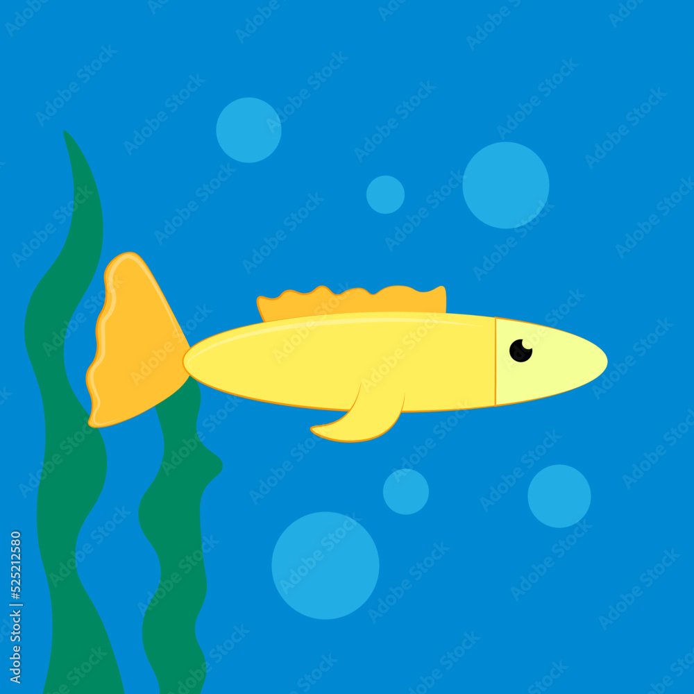 Cartoon fish. Vector illustration. stock image. Stock Vector | Adobe Stock